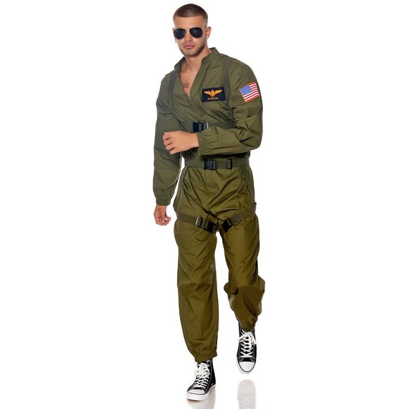 FP-552942 | Pants | Fighter Pilot Costume Jumpsuit Harness And Aviators ...